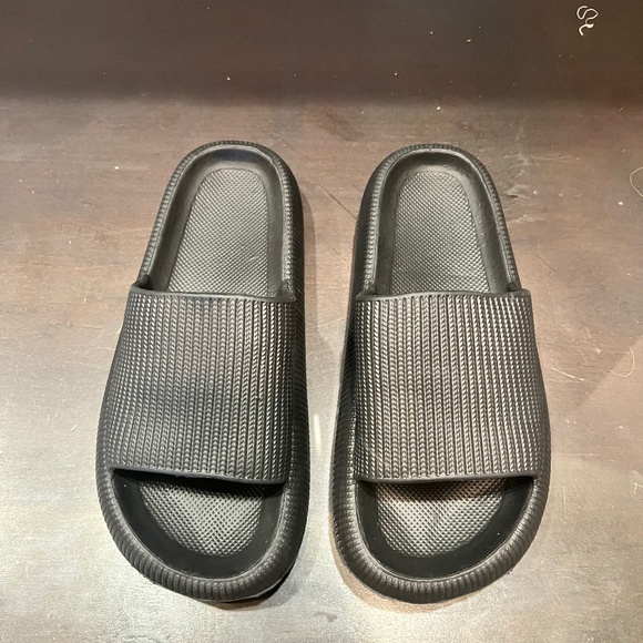 Amazon | Shoes | Pool Slides Black Thick Cushioned Sole | Poshmark
